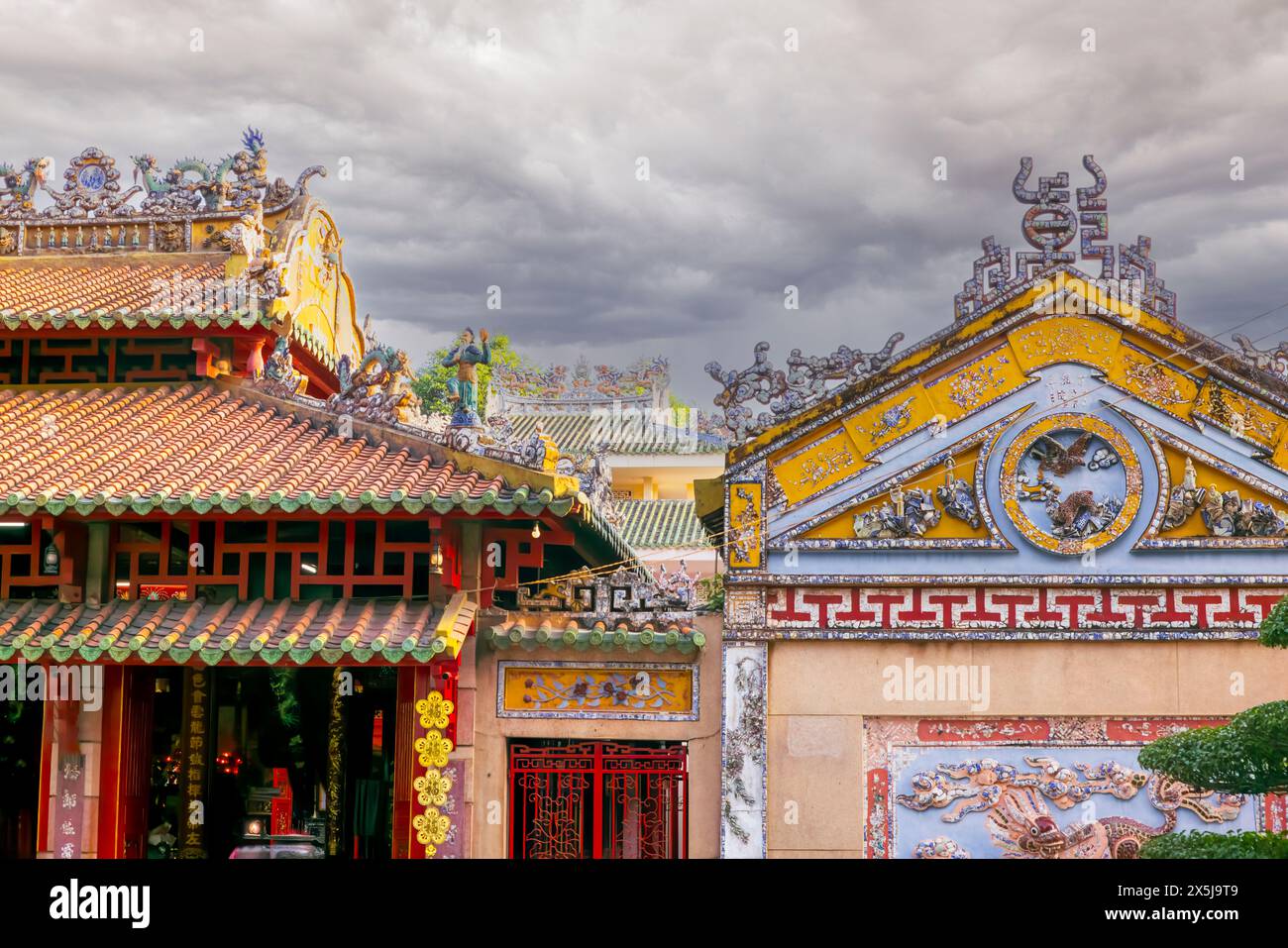 Vietnam, Saigon, Ho Chi Minh City. Temple architecture in historic ...