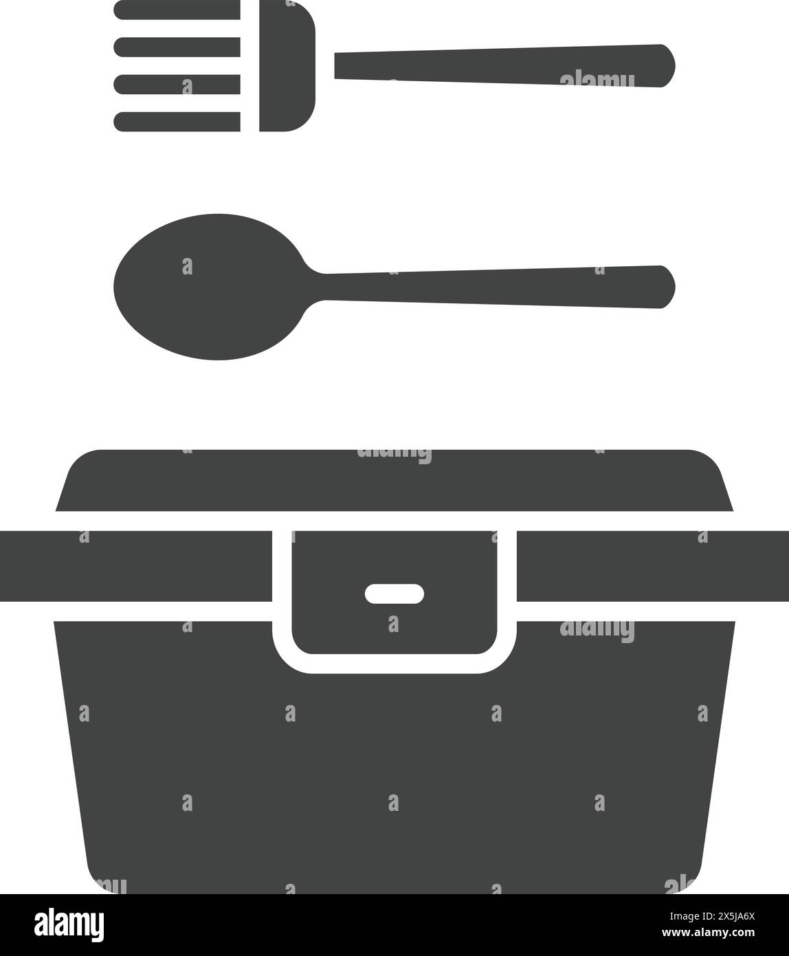 Lunch box icon symbol Black and White Stock Photos & Images - Alamy