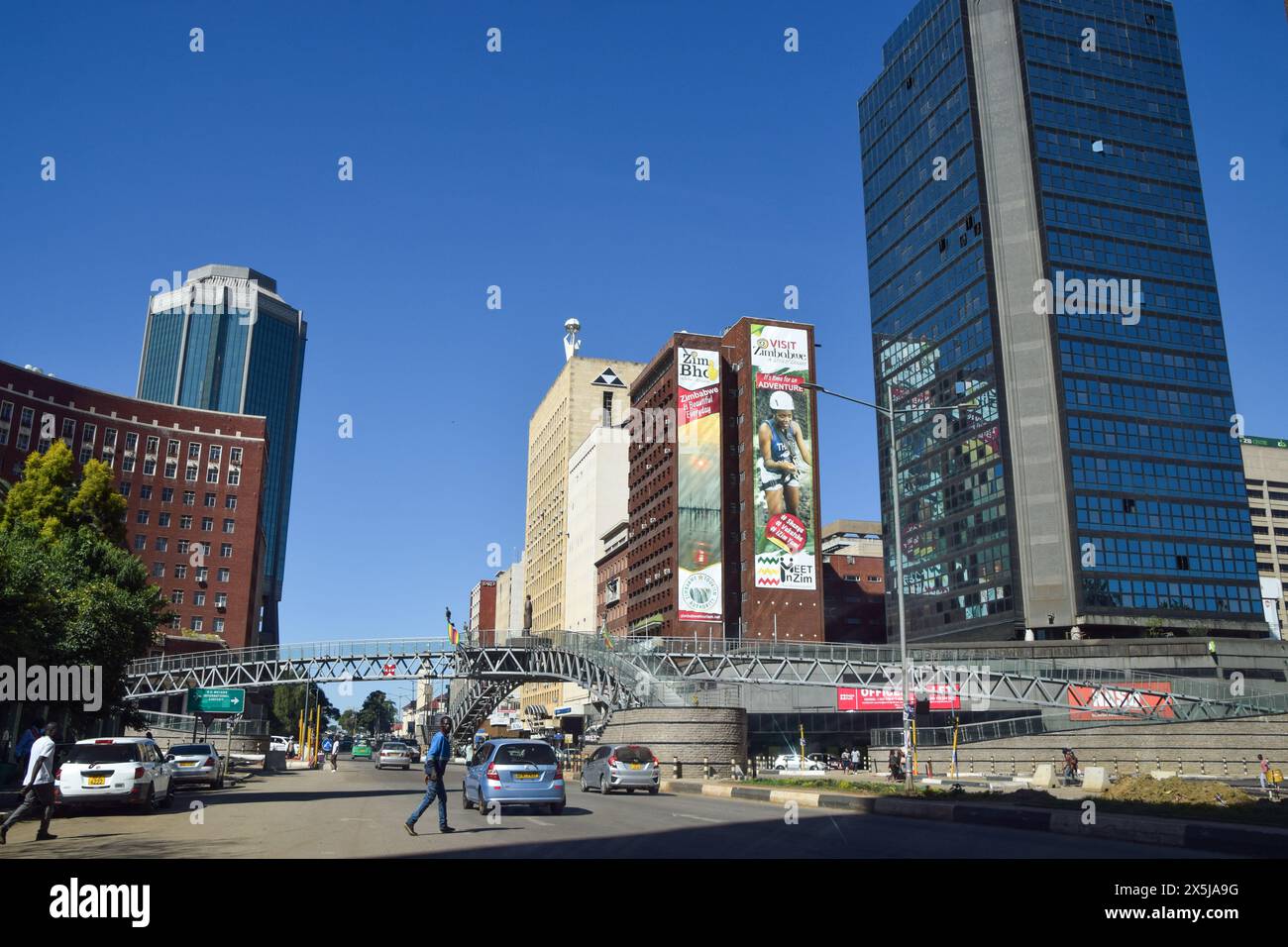 Harare, Zimbabwe, 21st April 2024: Harare city centre, daytime view ...