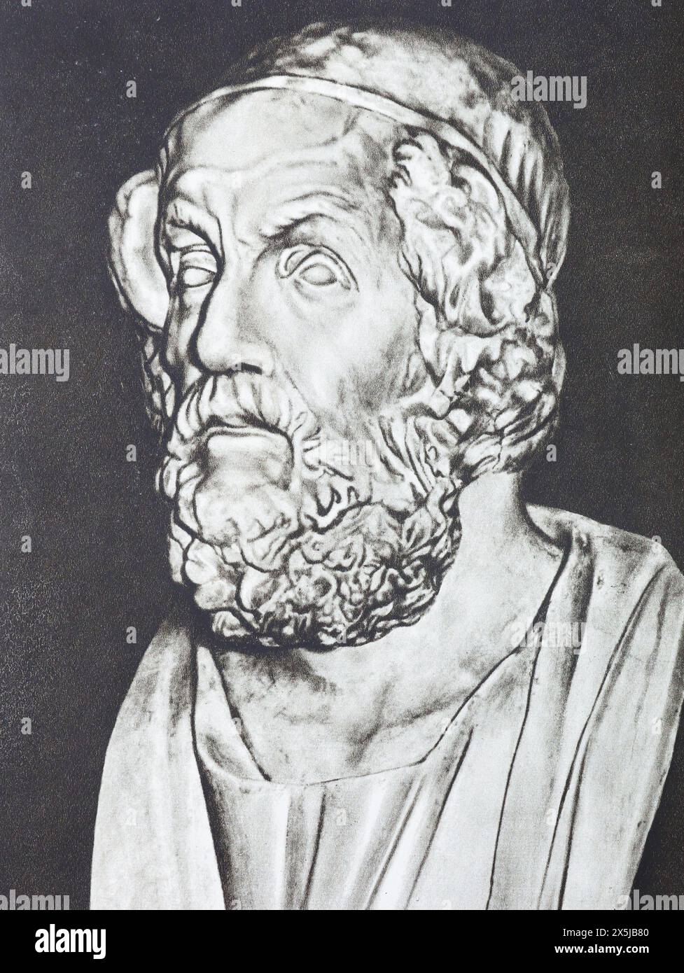 Homer. Marble bust from the Hellenistic period. Photography from the ...