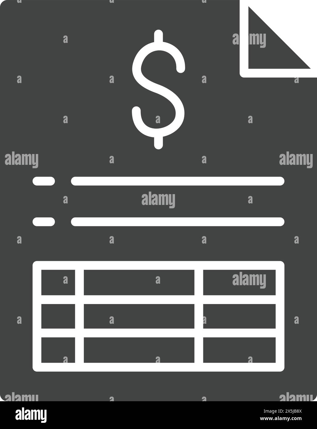 Invoice line icon outline Black and White Stock Photos & Images - Alamy