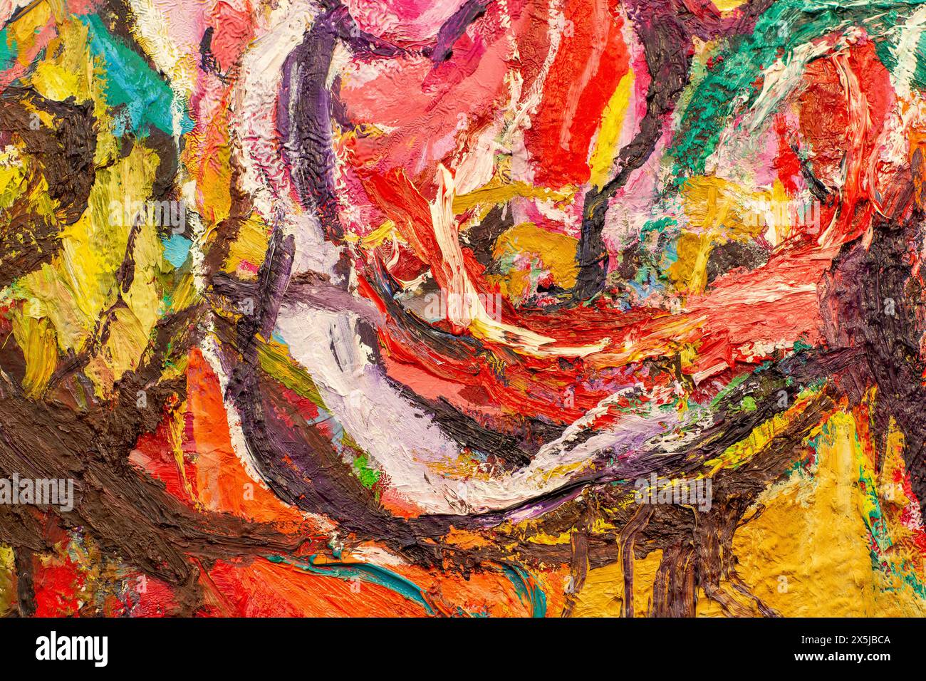 close up of oil painting, color paints, element of the artist's ...