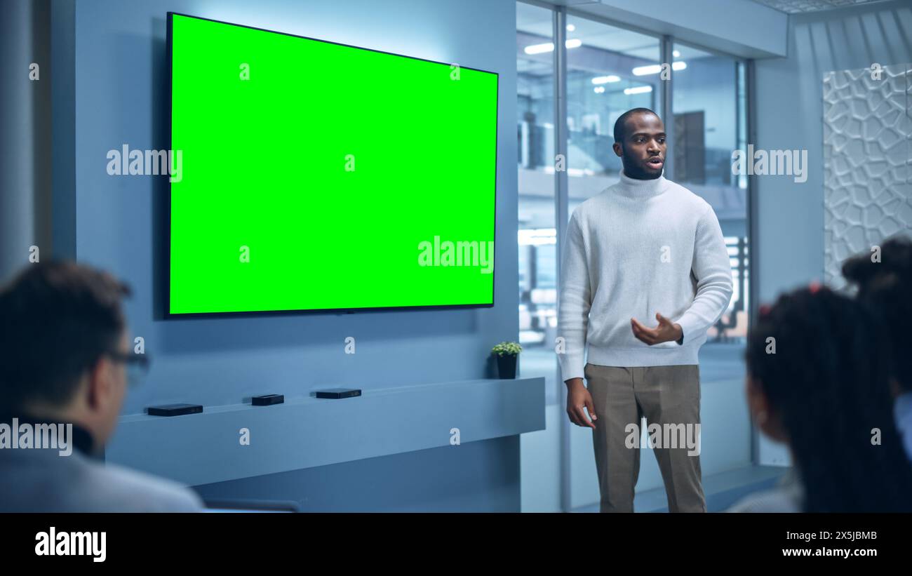 Office Conference Room Meeting Presentation: Charismatic Black ...