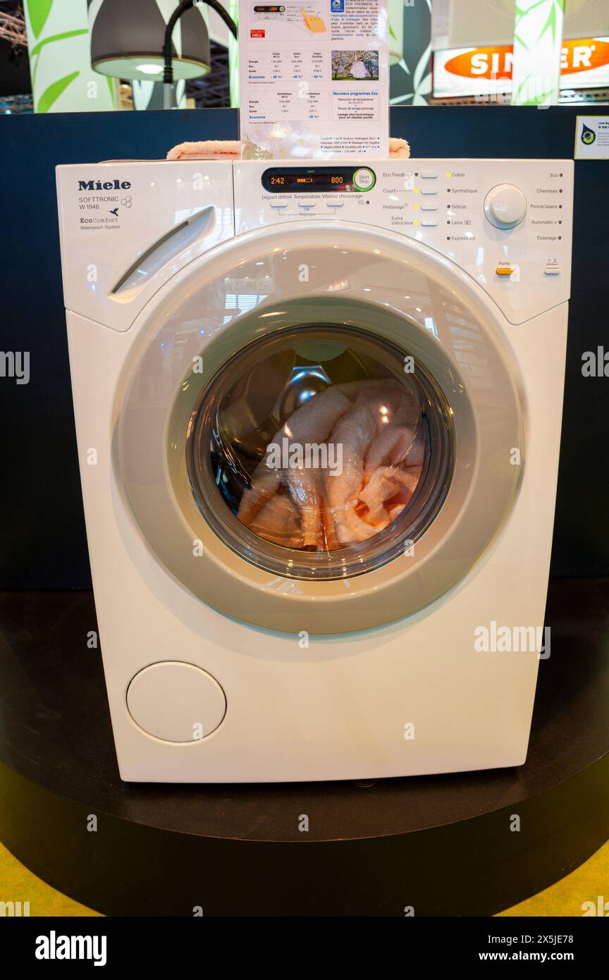 Paris, France, « Miele" Washing Machines on display at Trade Show ...