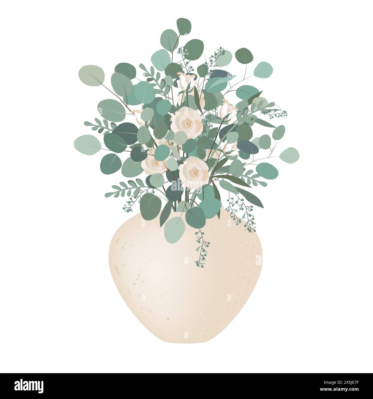 Round Flower Vase Drawing