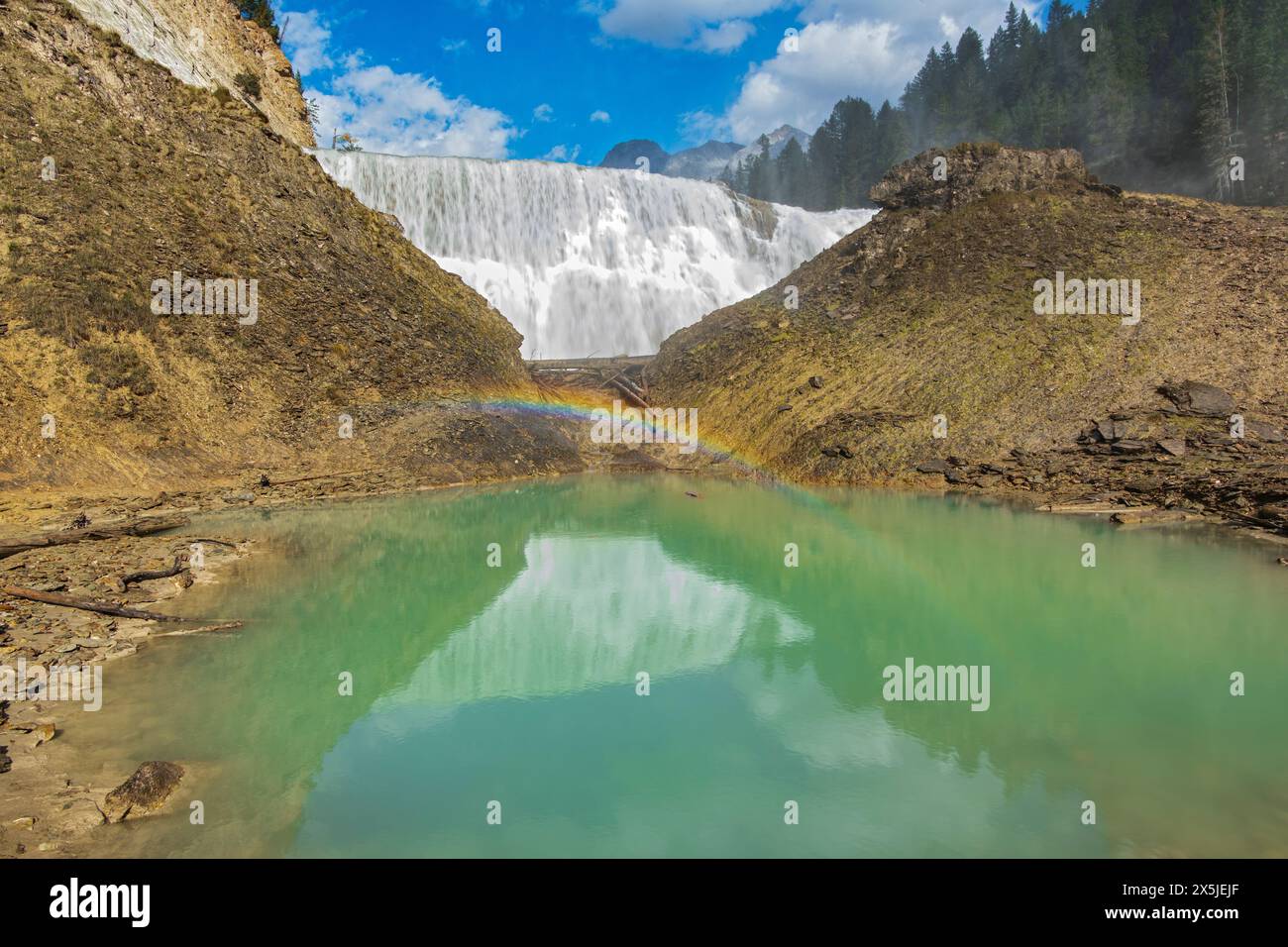 Canada, British Columbia, Yoho National Park. Pool in front of Wapta ...
