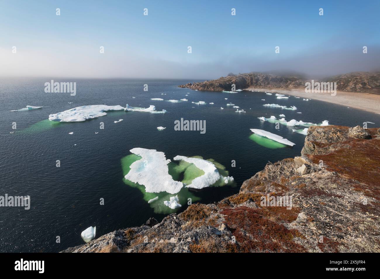 Sea ice in French Beach Cove, Newfoundland and Labrador, Canada Stock ...