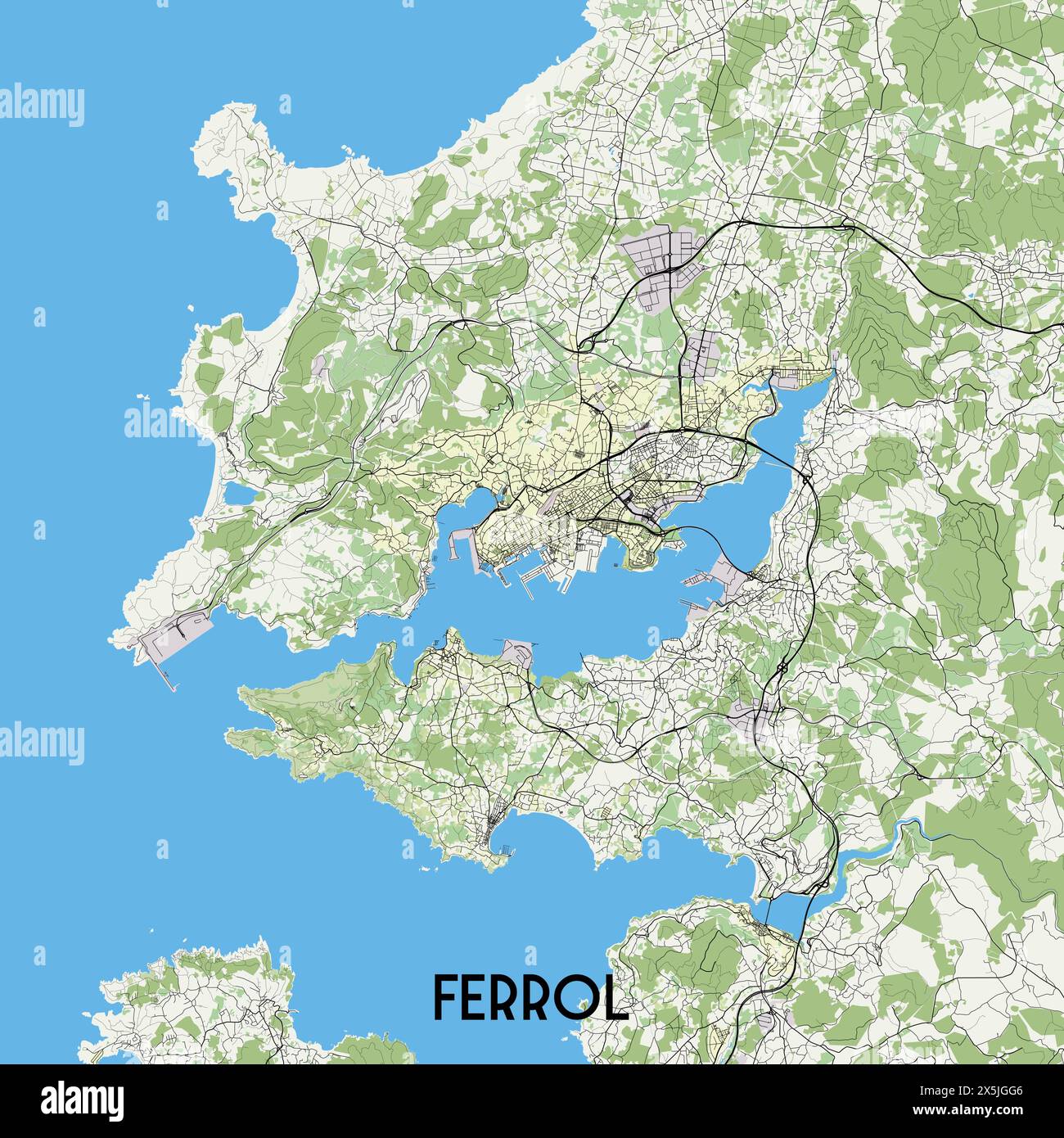 Ferrol map hi-res stock photography and images - Alamy