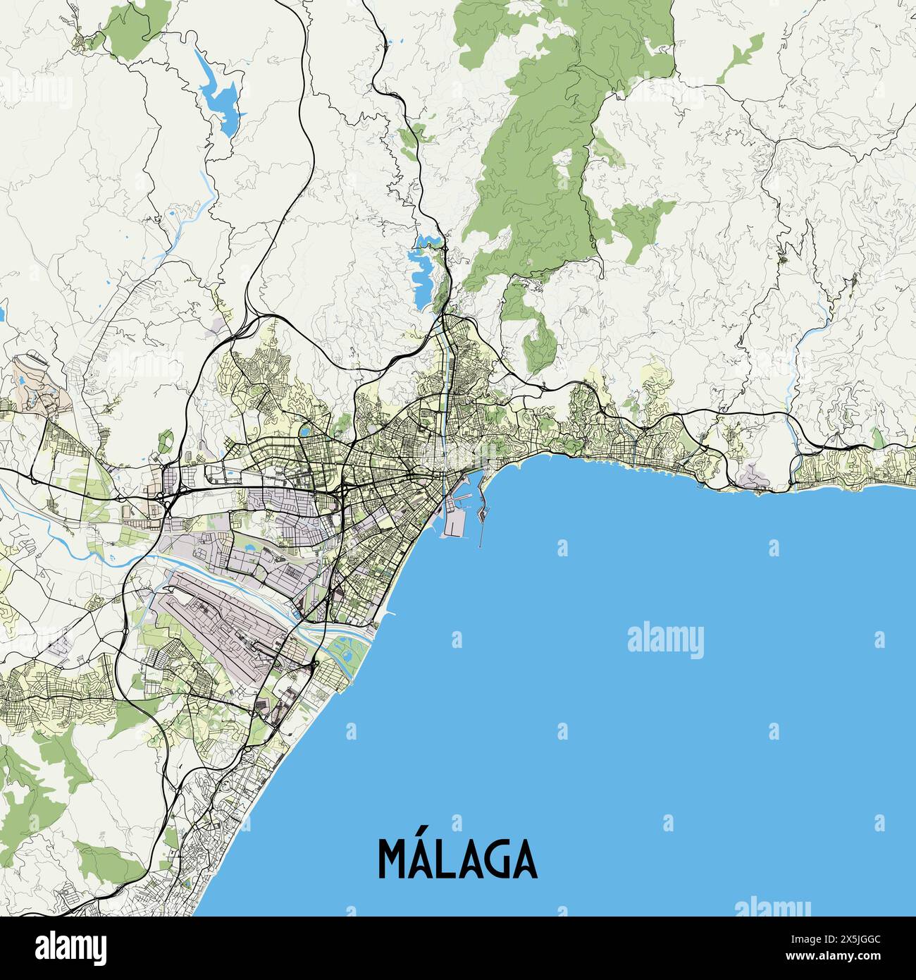 Map of malaga Stock Vector Images - Alamy