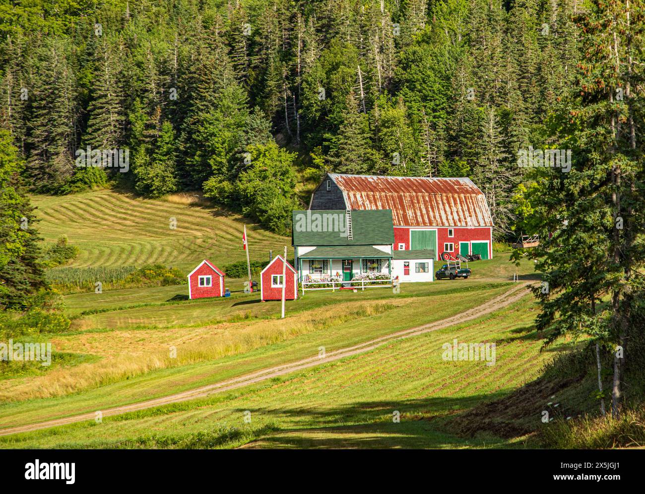 Canada, Nova Scotia, Cape Breton. Farm in South West Margaree ...