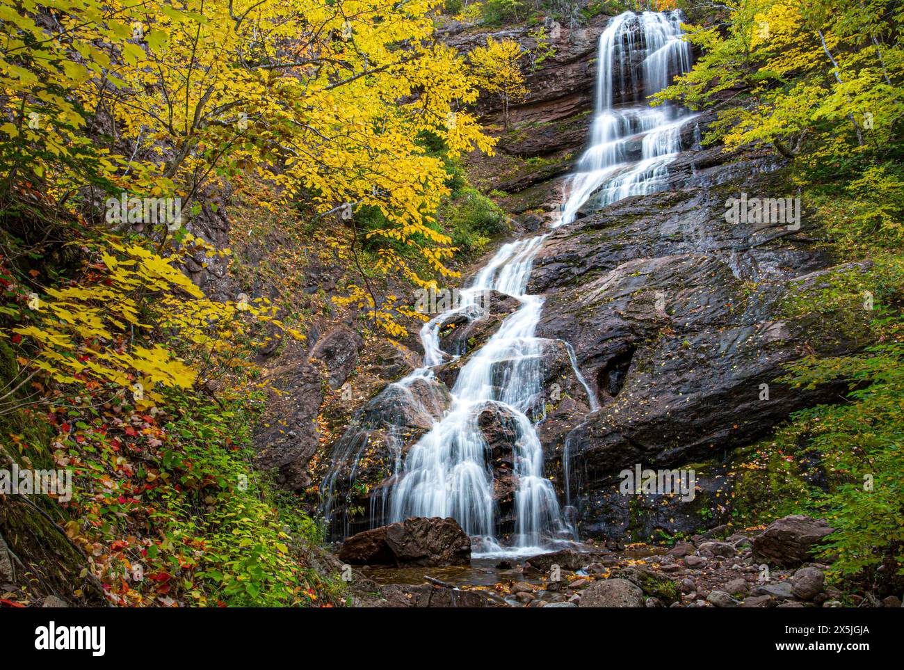 Canada, Nova Scotia. Cabot Trail, Beulach Ban Falls Stock Photo - Alamy