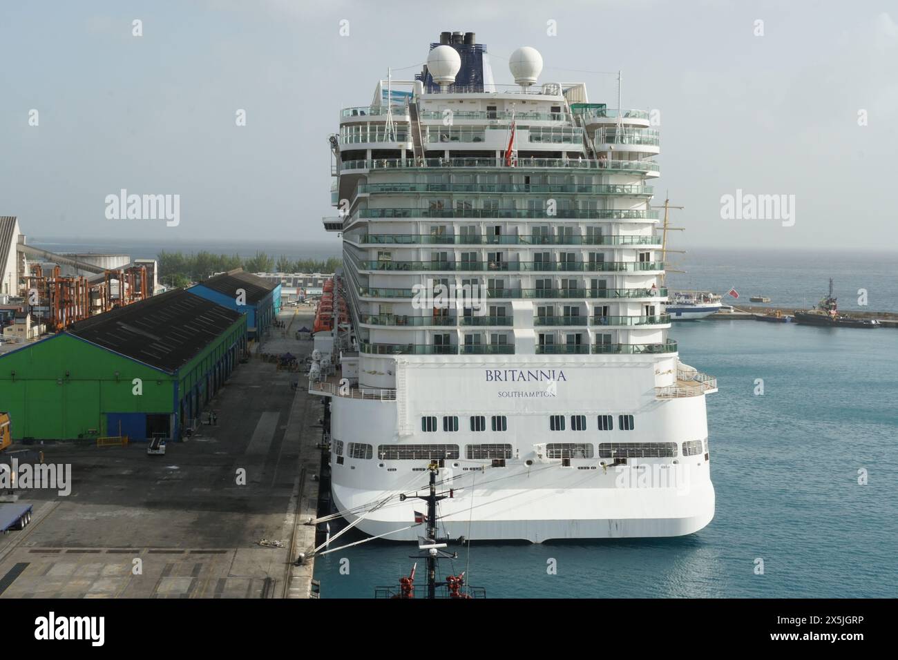 The aft, or stern section, of the Britannia cruise ship, a Royal-class ...