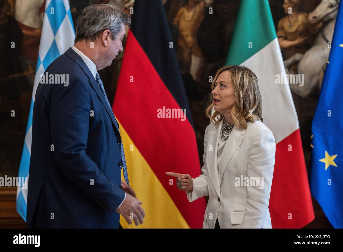 10 May 2024, Italy, Rom: Bavaria's Minister President Markus Söder (CSU ...