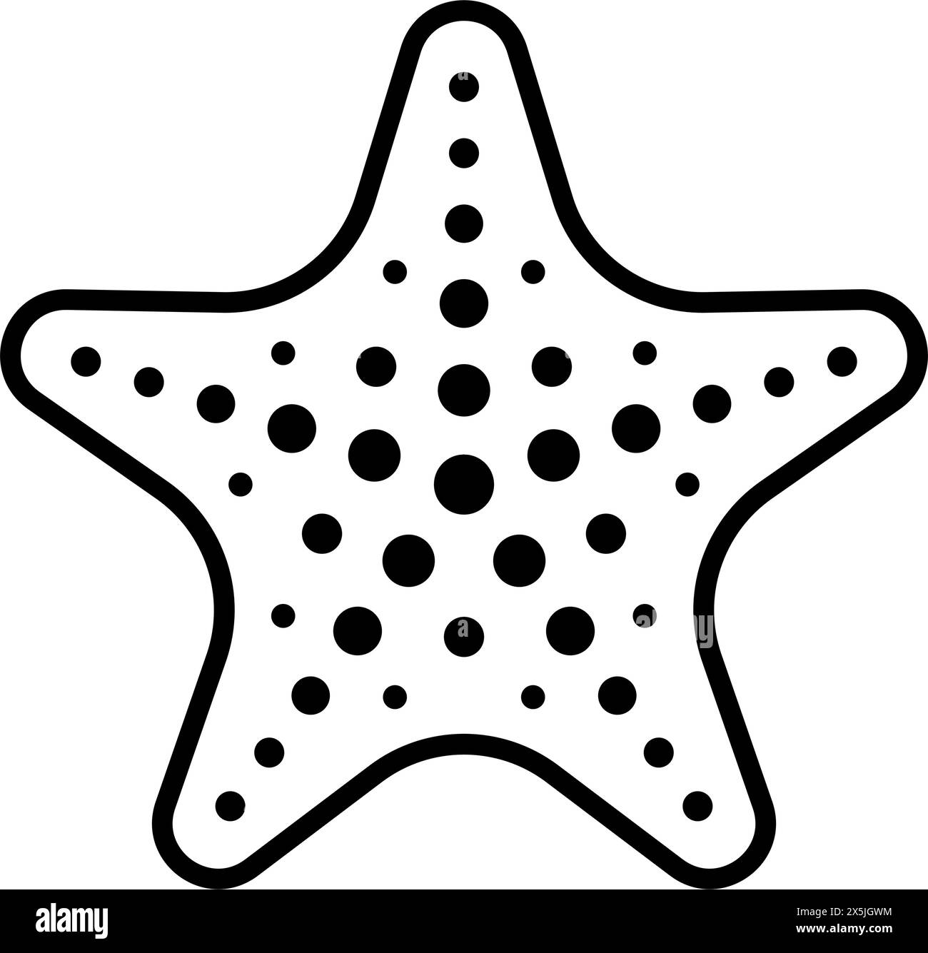 Starfish icon symbol. outline vector illustration Stock Vector Image ...
