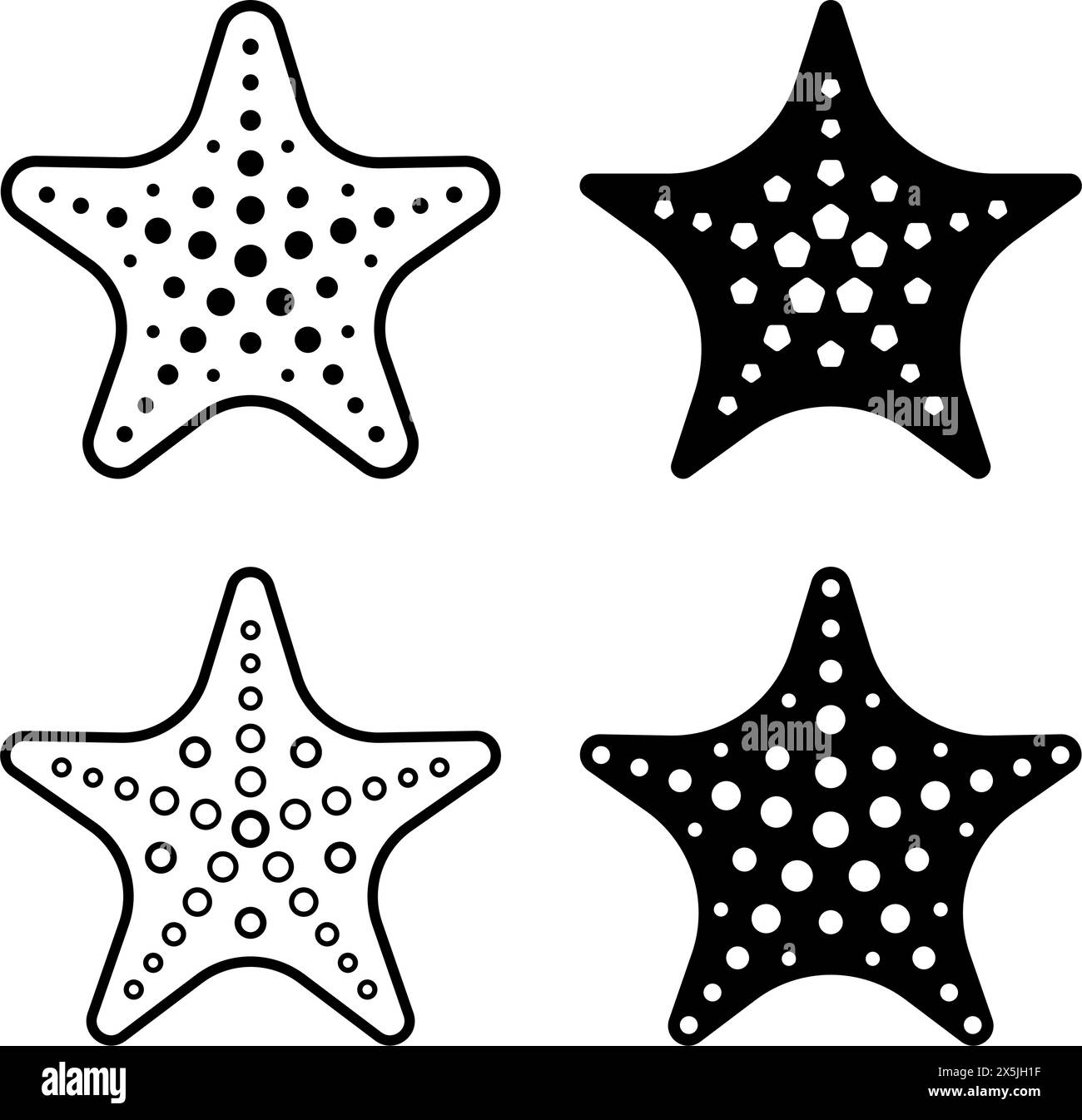 Simple starfish clip art Black and White Stock Photos & Images - Alamy