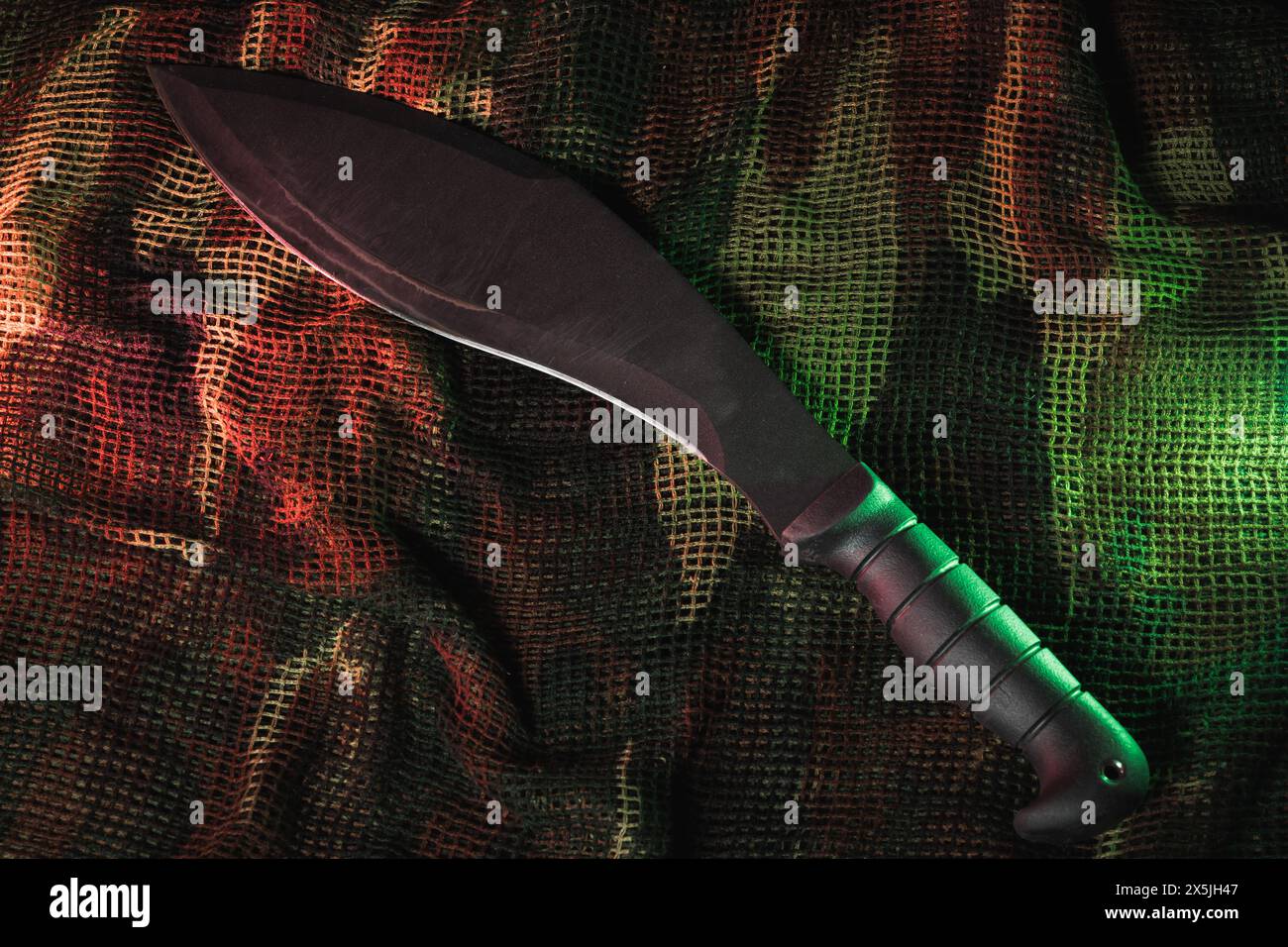 Large tactical kukri knife, close-up photo Stock Photo - Alamy