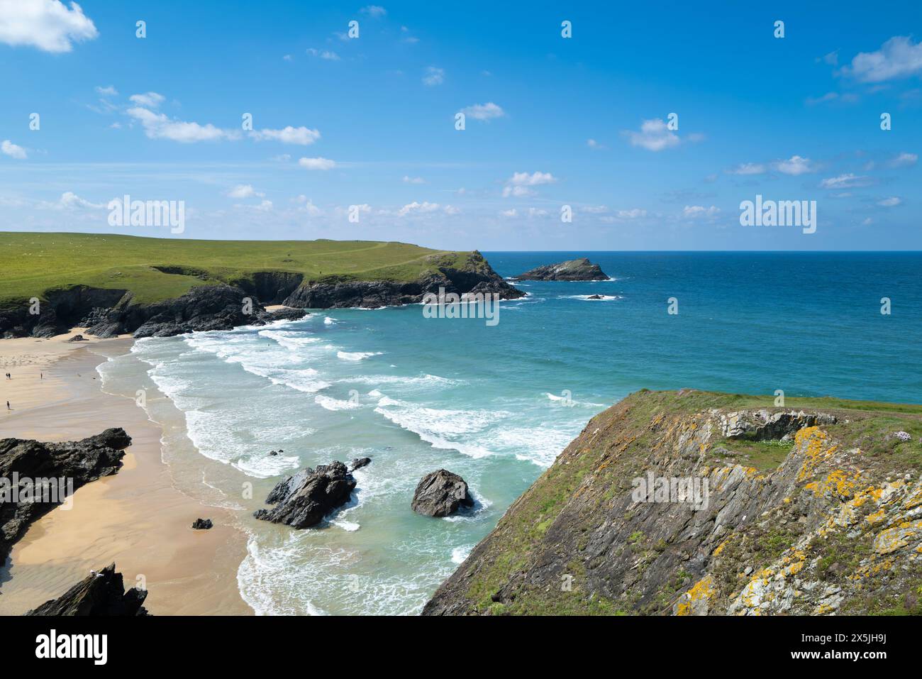 The secluded and unspoilt Polly Joke Porth Joke beach on the coast of ...