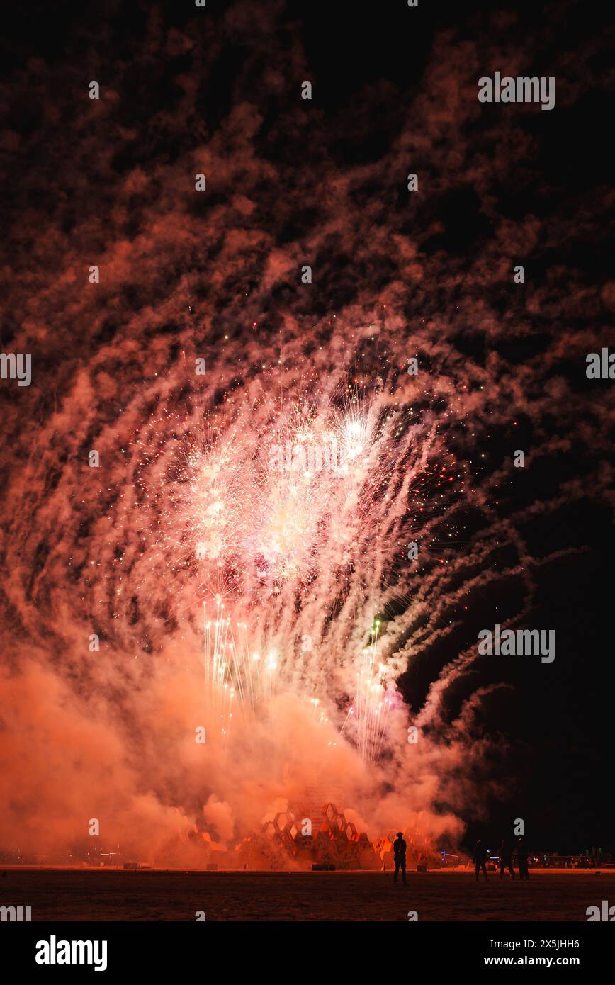 Magnificent Fireworks Display at Desert Music Festival Stock Photo - Alamy