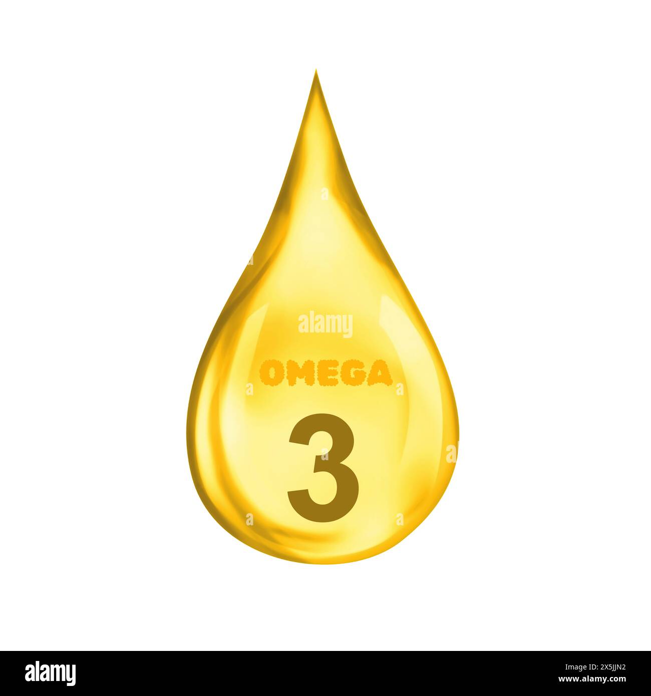 Golden Omega 3 oil drop isolated on white Stock Photo - Alamy