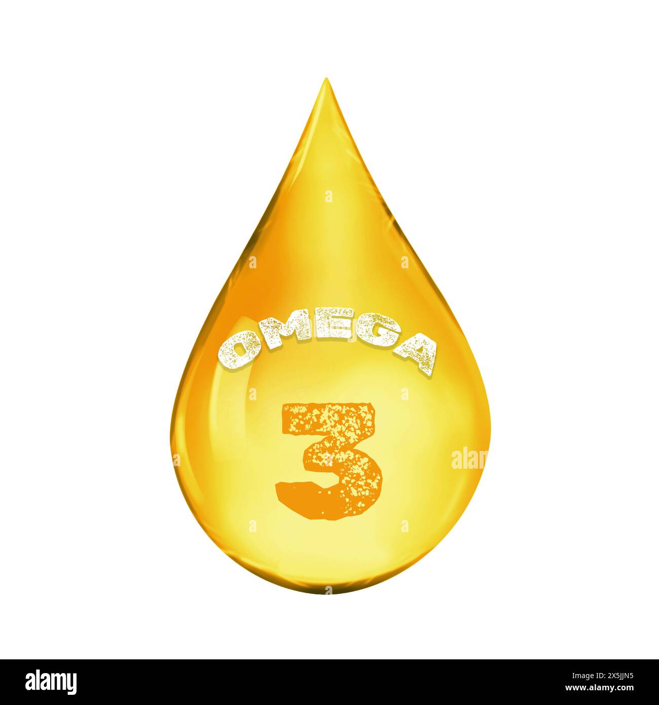 Golden Omega 3 oil drop isolated on white Stock Photo - Alamy