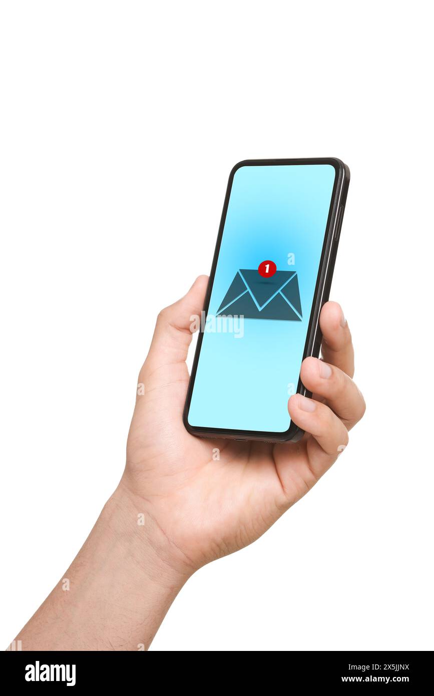 Phone text message received Cut Out Stock Images & Pictures - Alamy