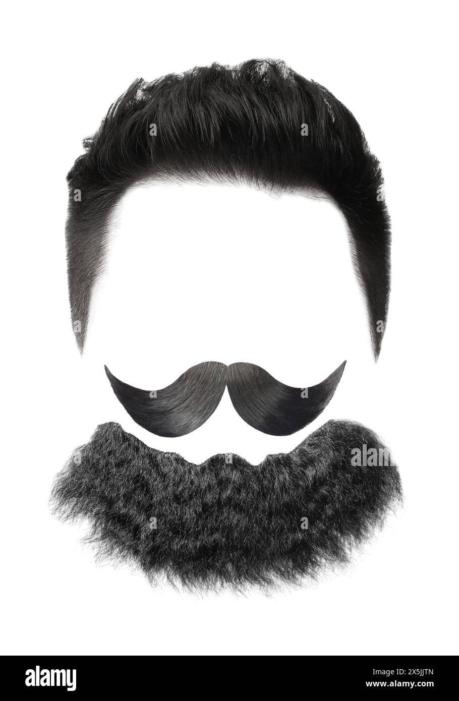 Male hairstyle with beard and mustache isolated on white Stock Photo ...