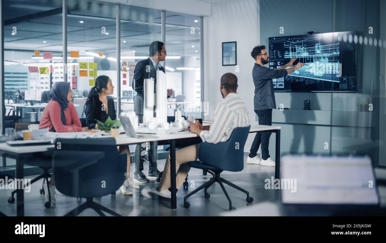 Modern Multi-Ethnic Architectural Agency Office Meeting. Group of Professional Architects ...