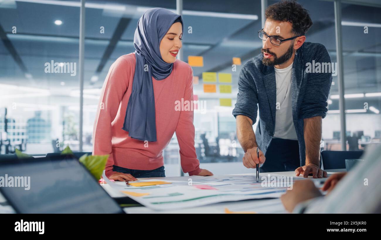 Diverse Modern Office: Muslim Businesswoman Wearing Hijab and Stylish ...