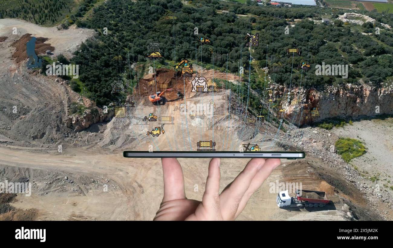 Modern technologies in mining. Visualization of the concept of modern ...
