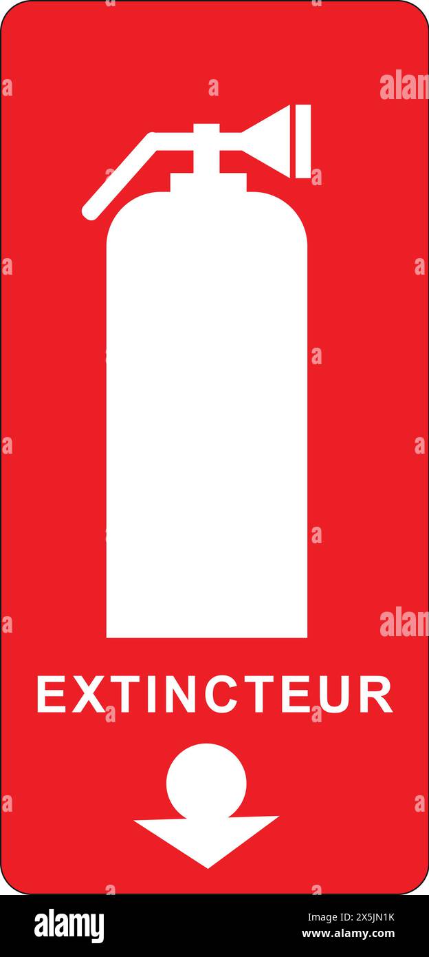 Rectangular sign with red background: fire extinguisher Stock Vector ...