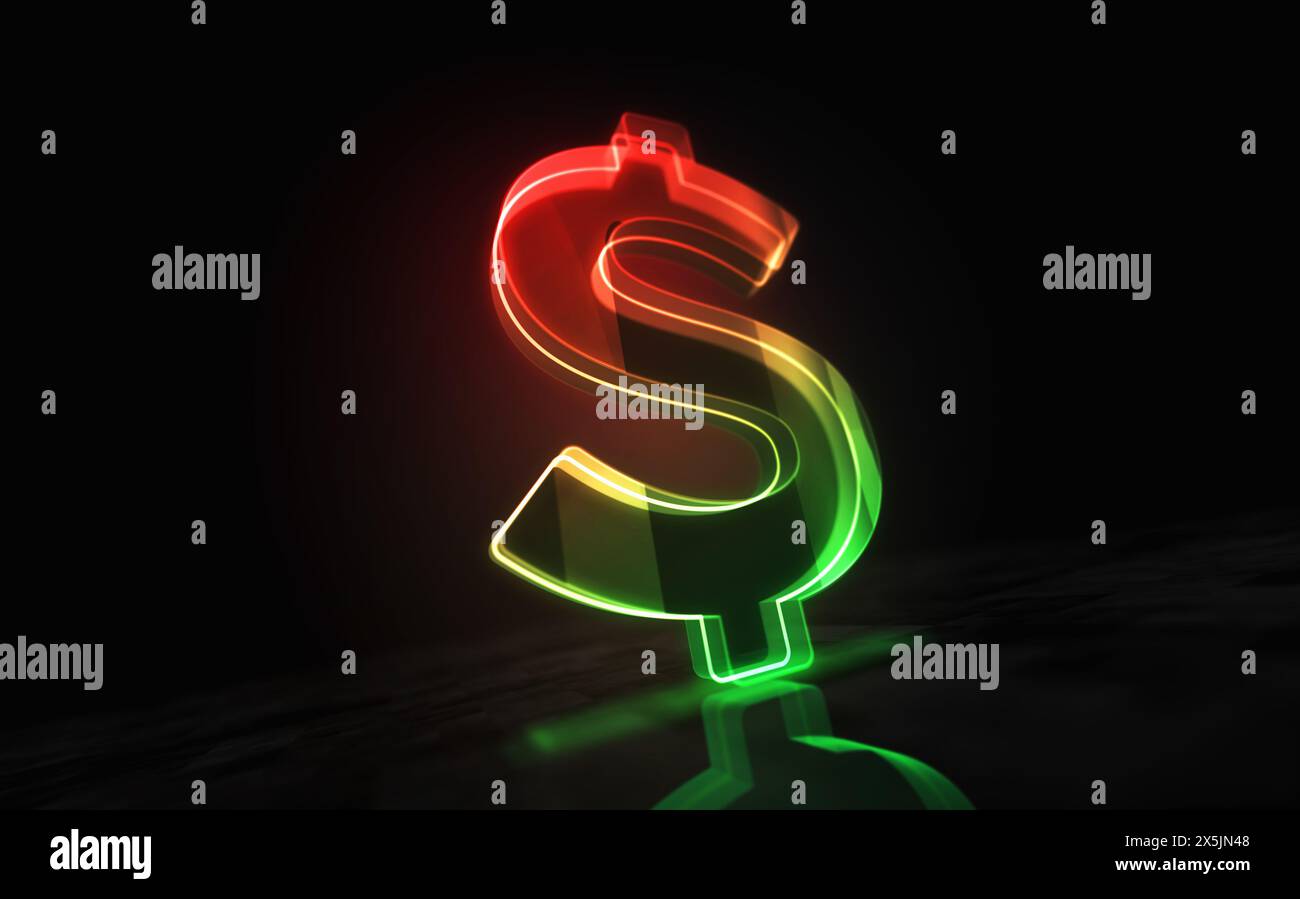 Dollar money USD finance symbol digital abstract concept holographic ...