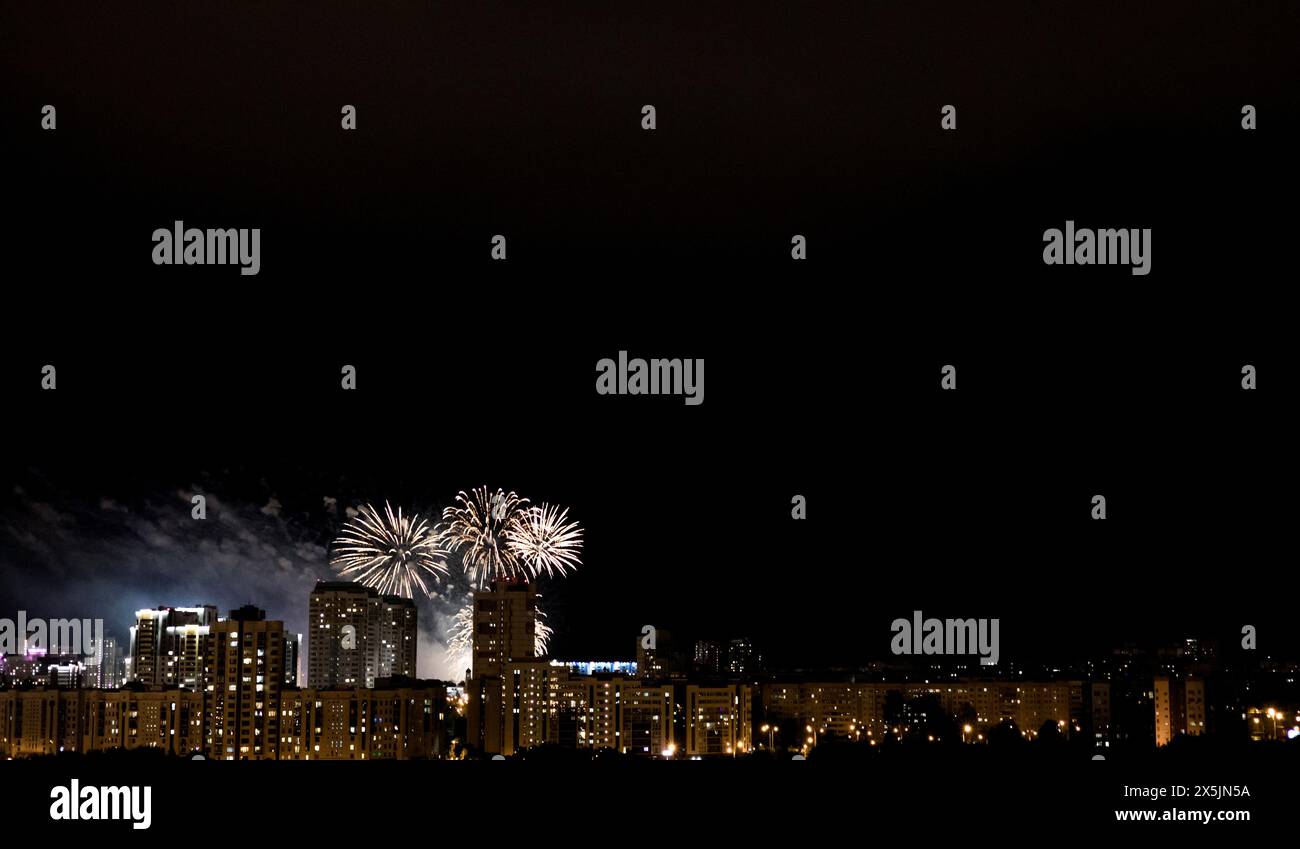 Aerial view fireworks over city hi-res stock photography and images - Alamy