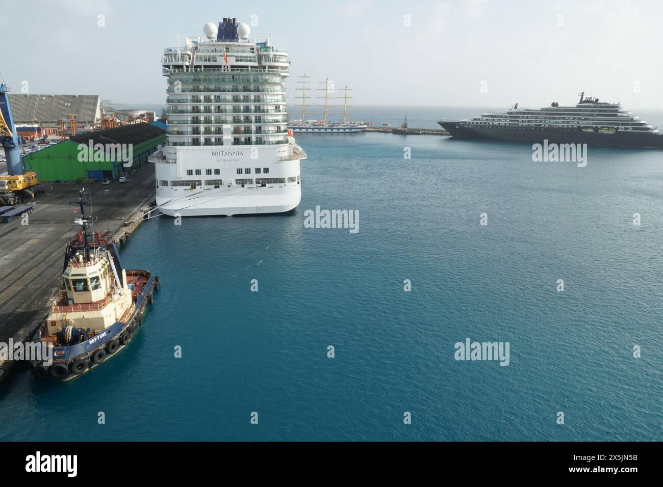 The aft, or stern section, of the Royal-class Britannia cruise ...