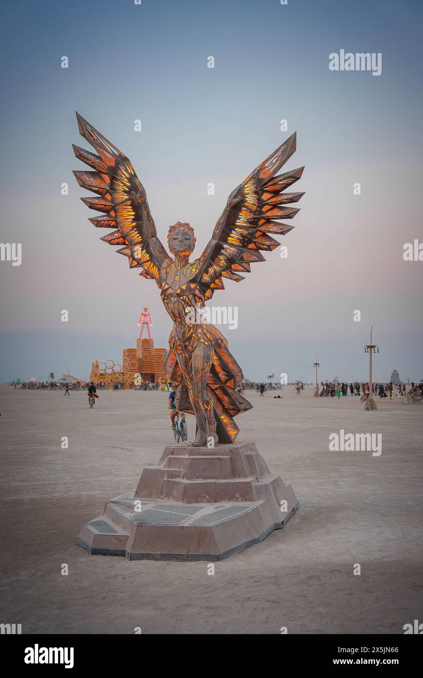Angel Sculpture at Burning Man Festival in Black Rock Desert, Nevada ...