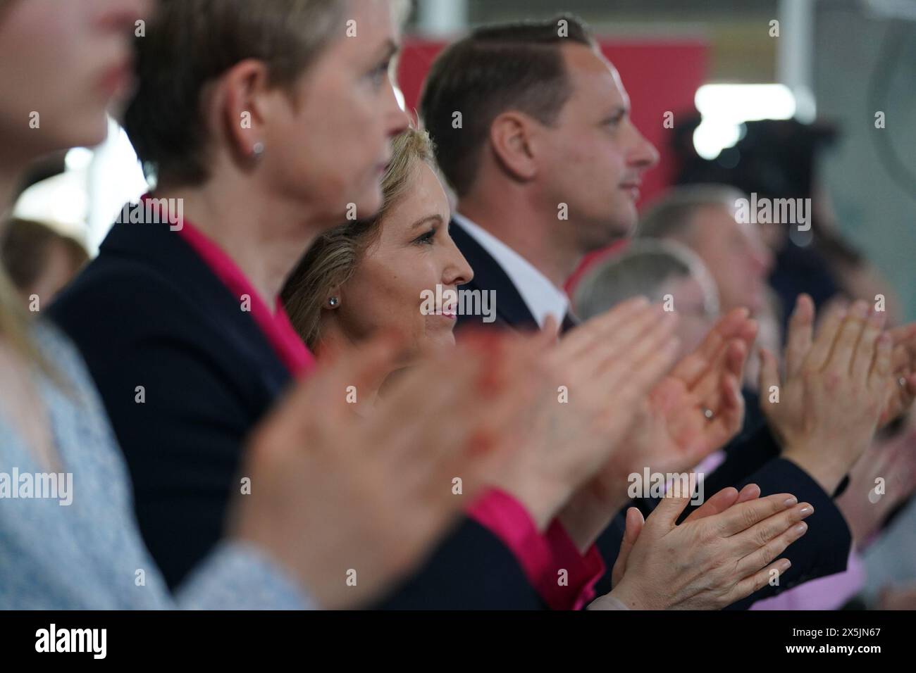 Shadow home secretary Yvette Cooper (second left), new Labour MP ...