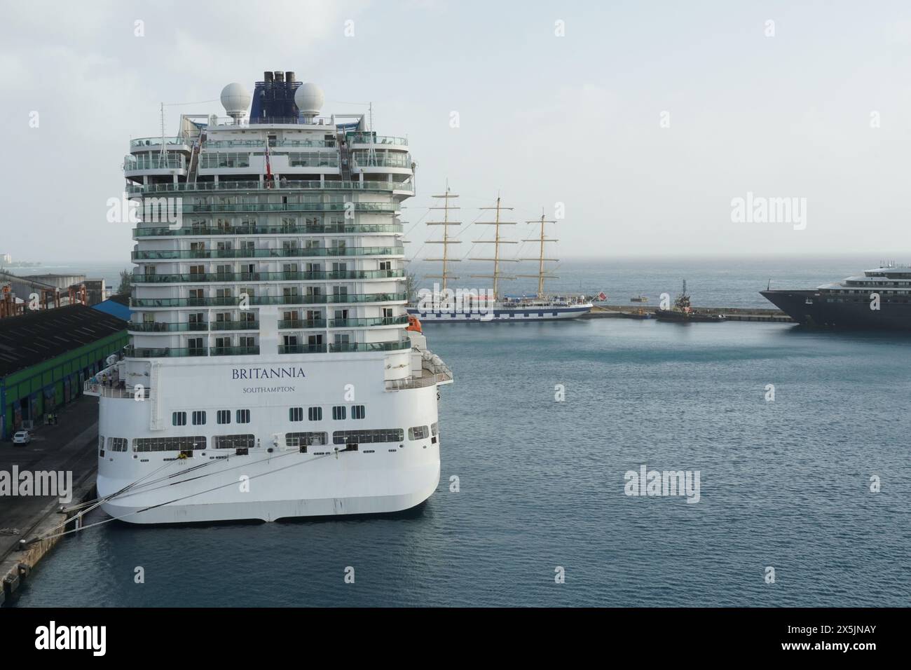 Aft, stern part of Britannia cruise passenger ship of Royal-class ...