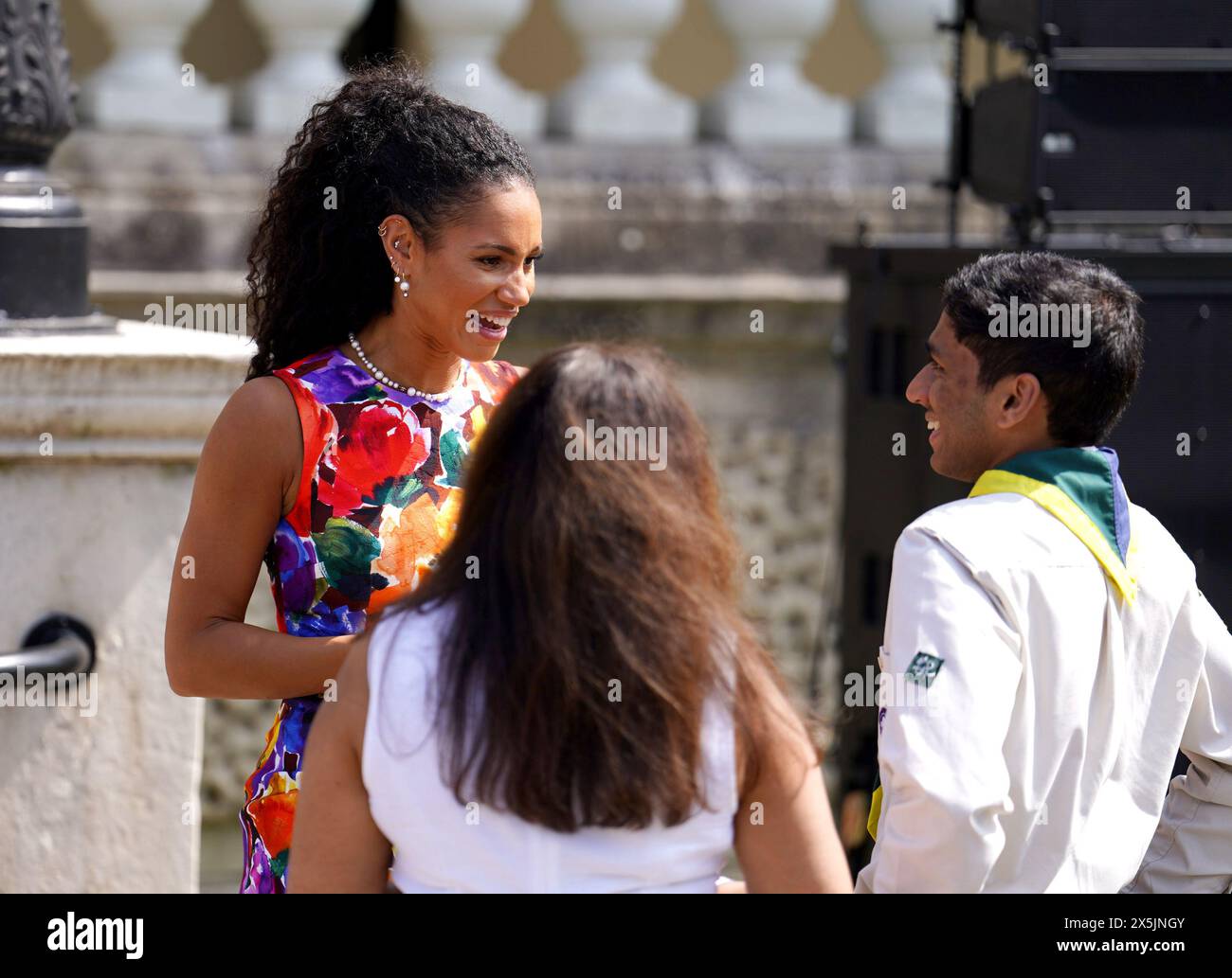 Vick Hope speaks to a Gold Award holder during the Duke of Edinburgh's ...