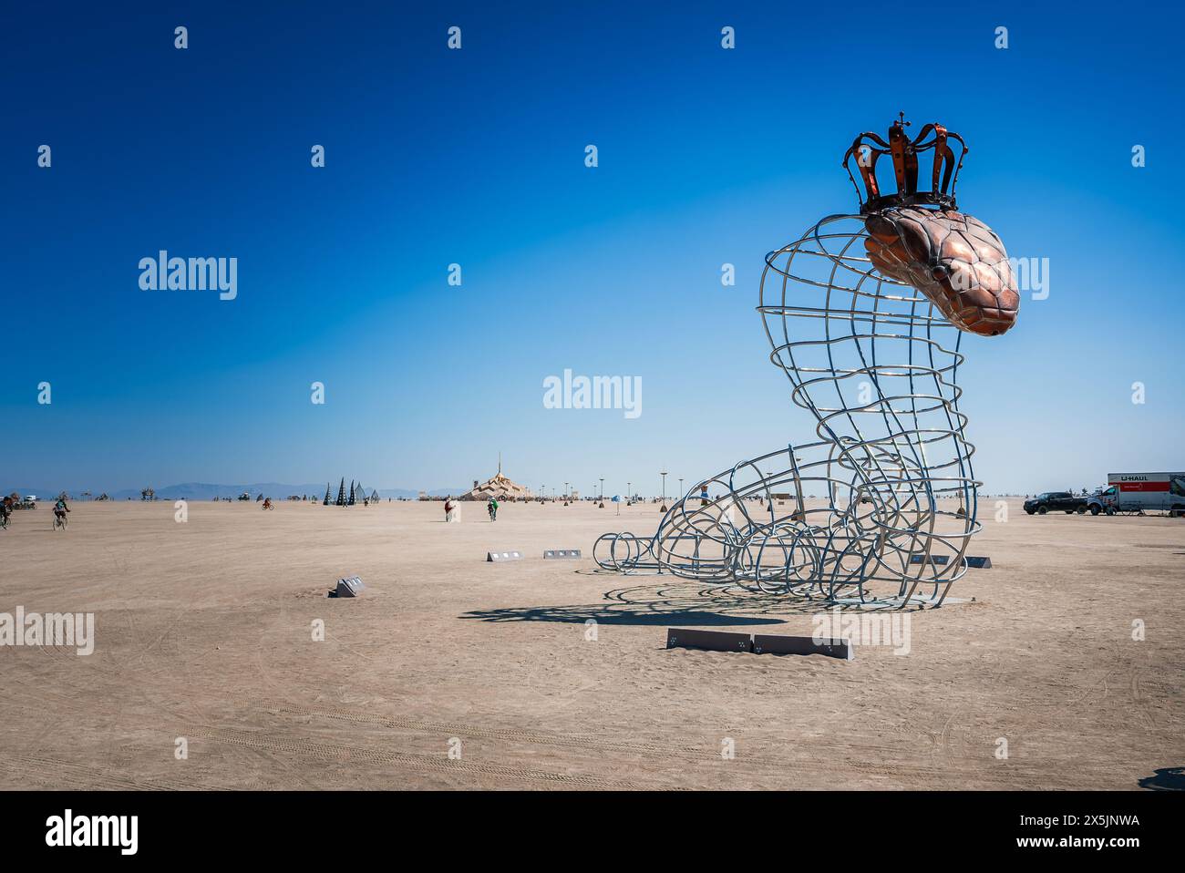 Sculpture of Wireframe Figure with Heart, Desert Art Festival Concept ...