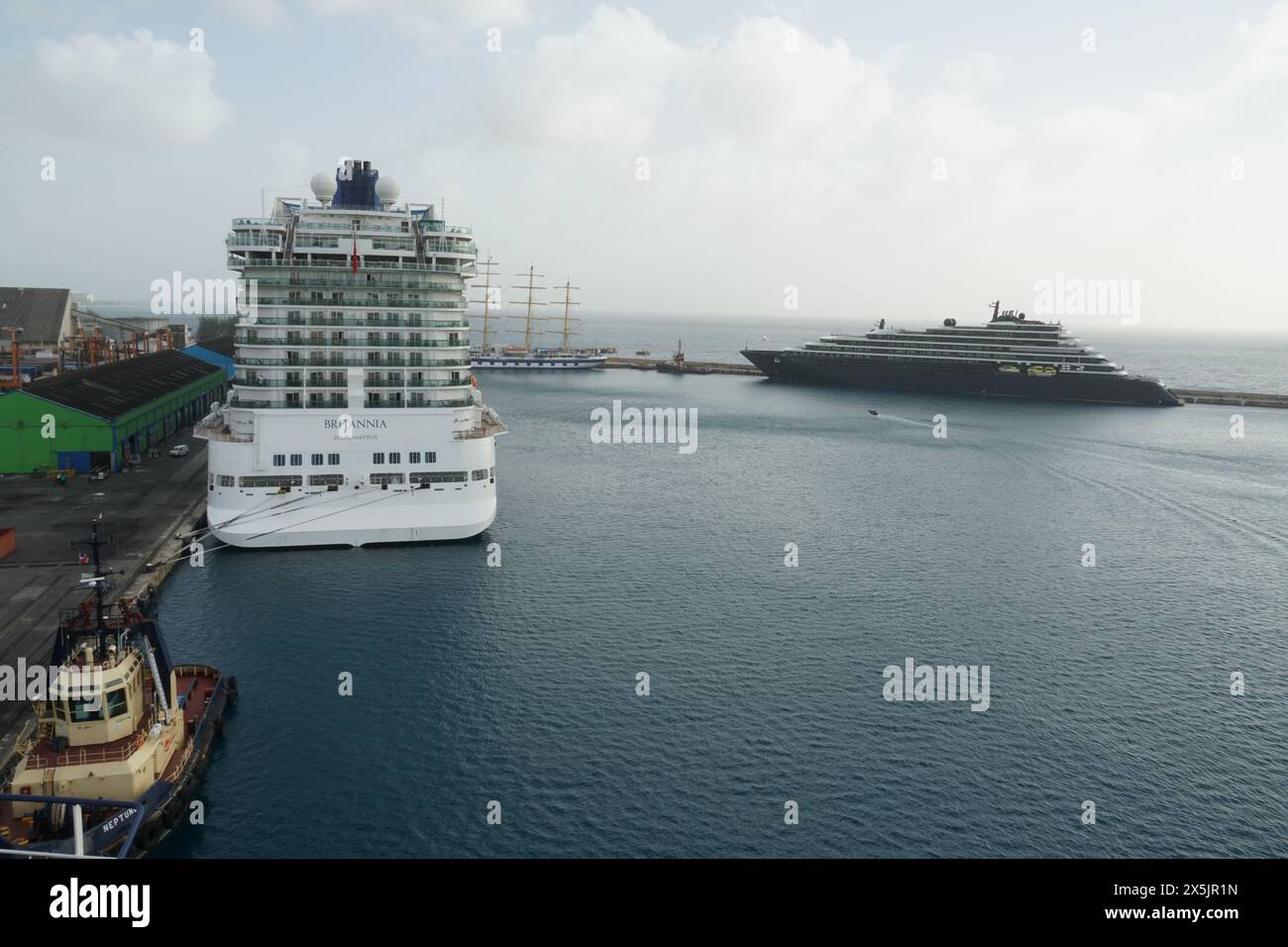 The aft, also known as the stern section, of the Royal-class Britannia ...