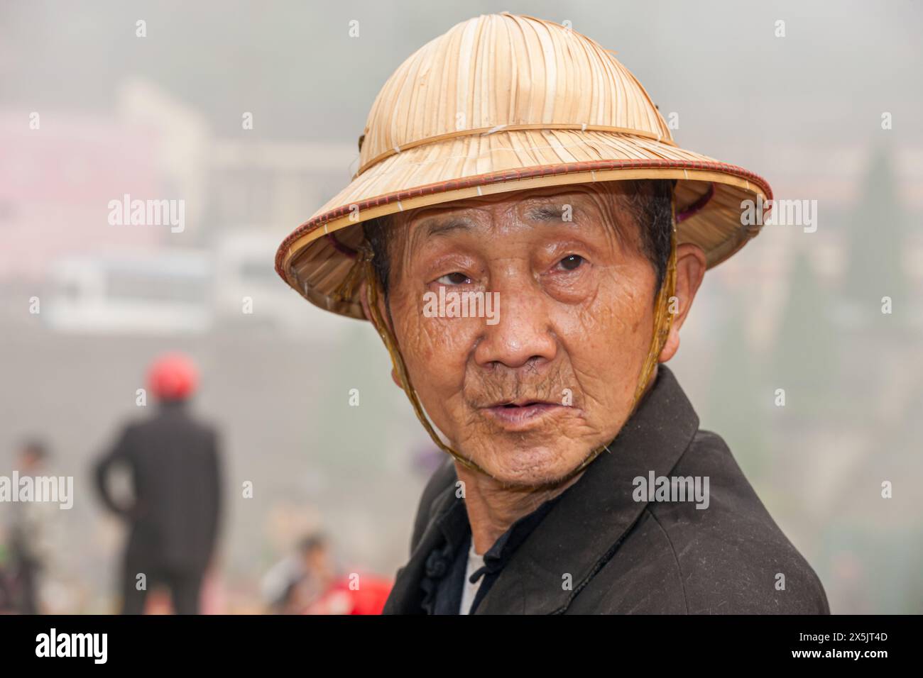 Vietnam, Lao Cai province, Sa Pa, Portrait of old man Stock Photo - Alamy