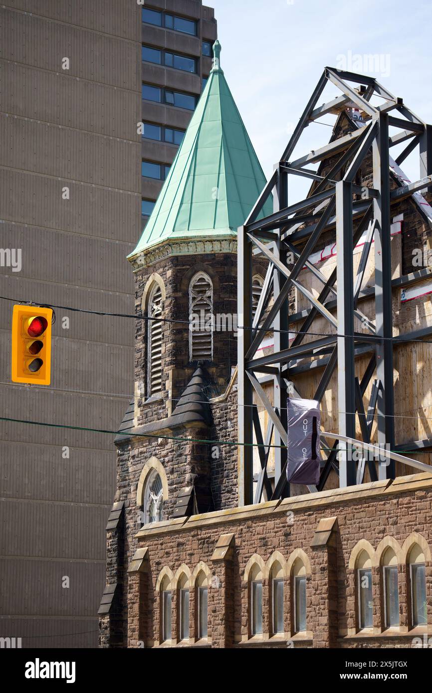 Toronto, Canada - May 5, 2024: Construction in progress at Bloor United ...