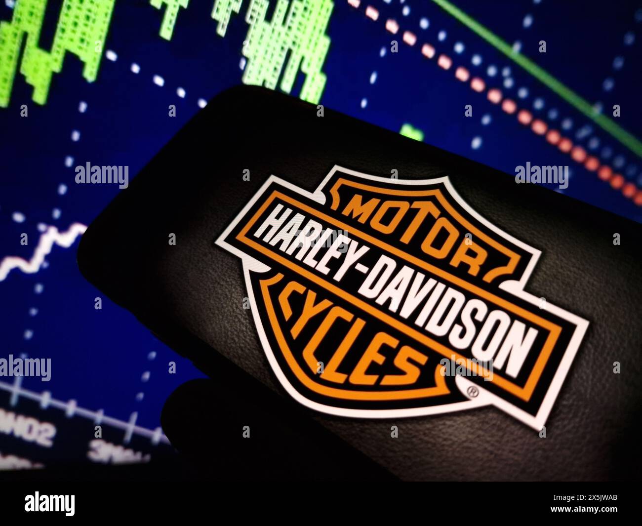 Konskie, Poland - May 05, 2024: Harley-Davidson company logo displayed ...