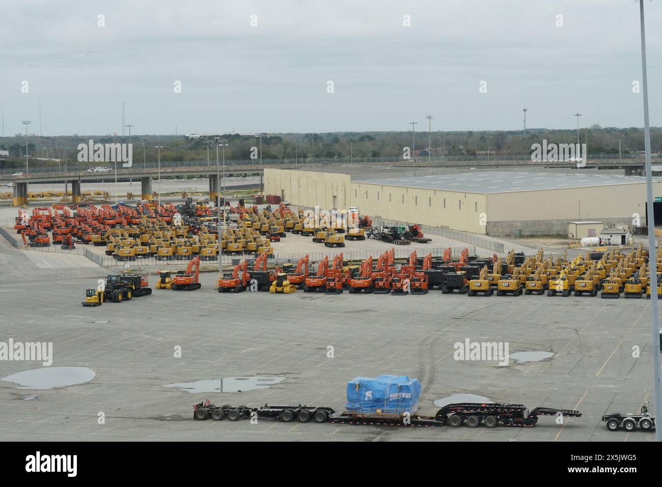 Heavy construction equipment, excavators consisting of boom, dipper ...