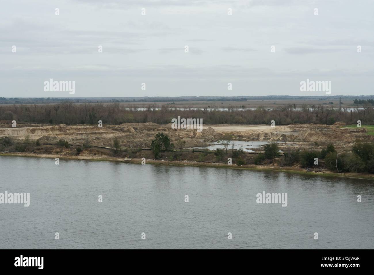 The left bank of the Savannah River used for sand and clay extraction ...