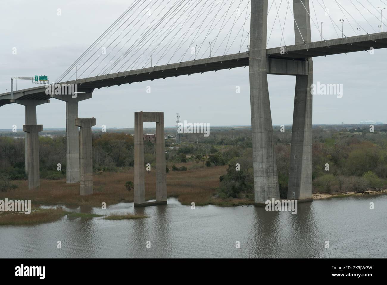 Abutment of cable-stayed Talmadge Memorial Bridge is a bridge in the ...
