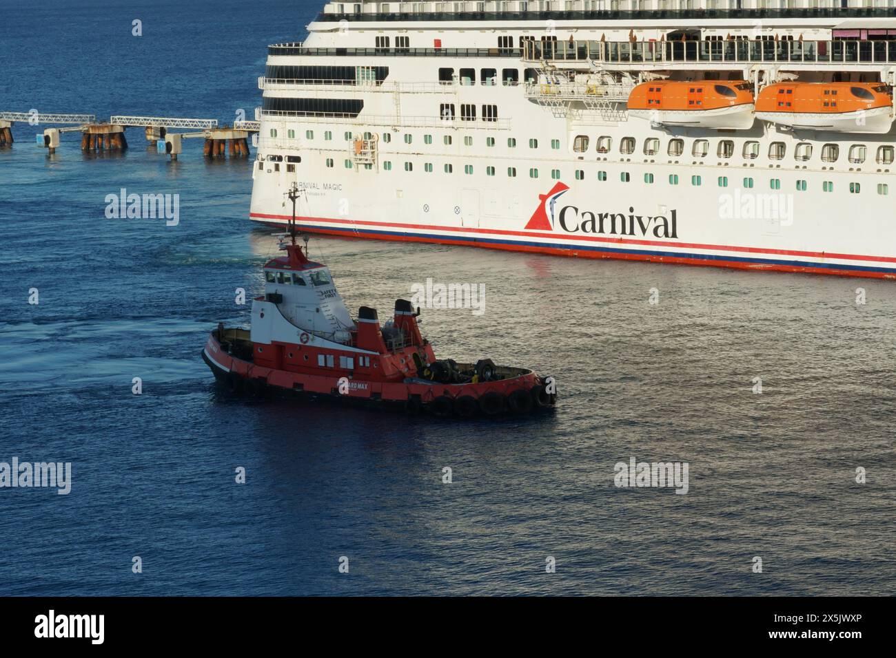 Stern of Carnival Magic which is a Dream-class cruise ship moored in ...