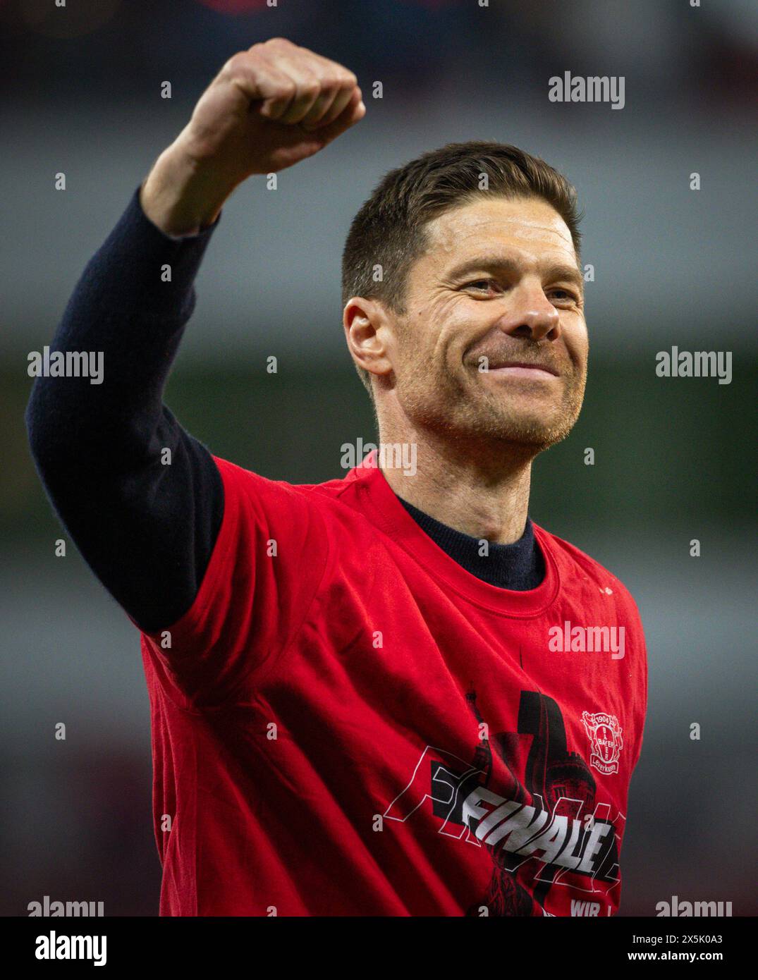 Leverkusen, Germany. 9th Mai 2024. Trainer Xabi Alonso (Leverkusen) Bayer Leverkusen - AS Rom 09 ...