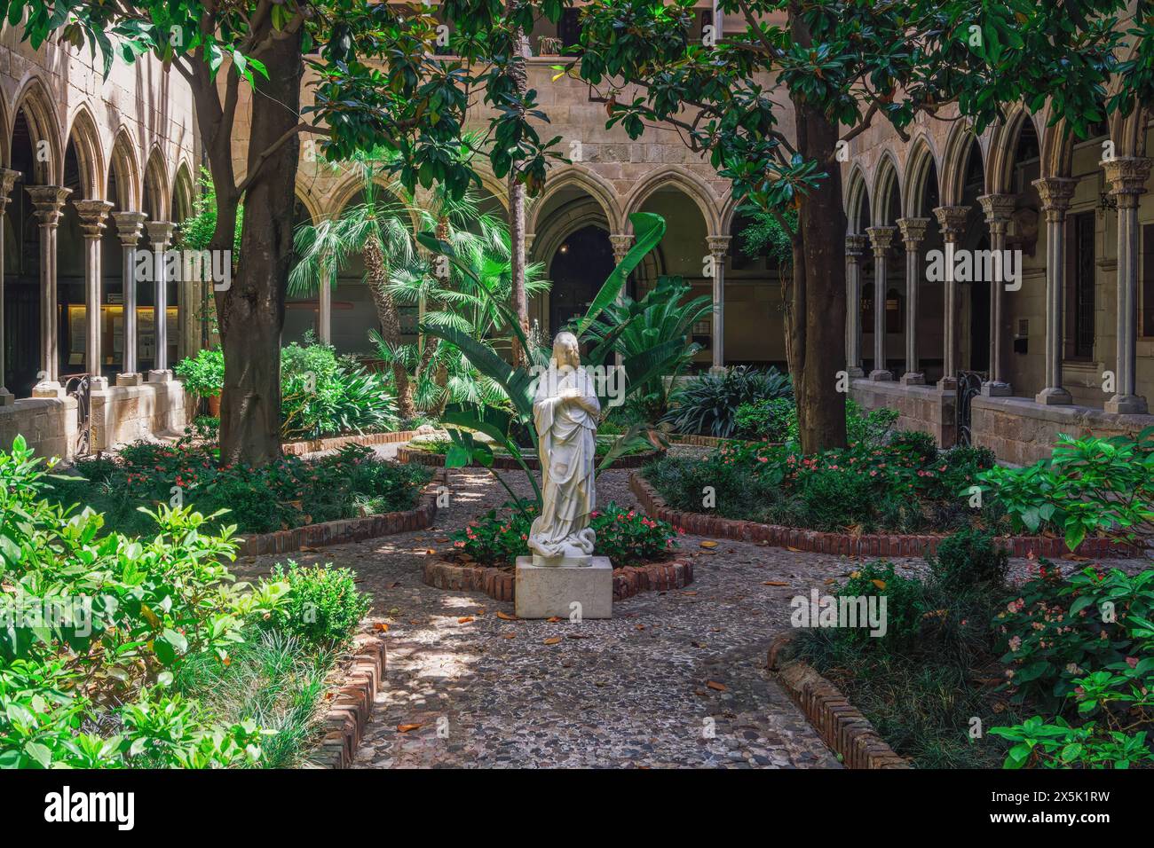 Jesus statue in the middle of a garden in Christian Church Basilica of ...