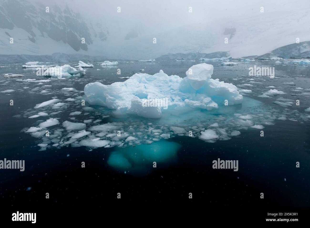Underneath, iceberg floating in Antarctica, Polar Regions Copyright ...