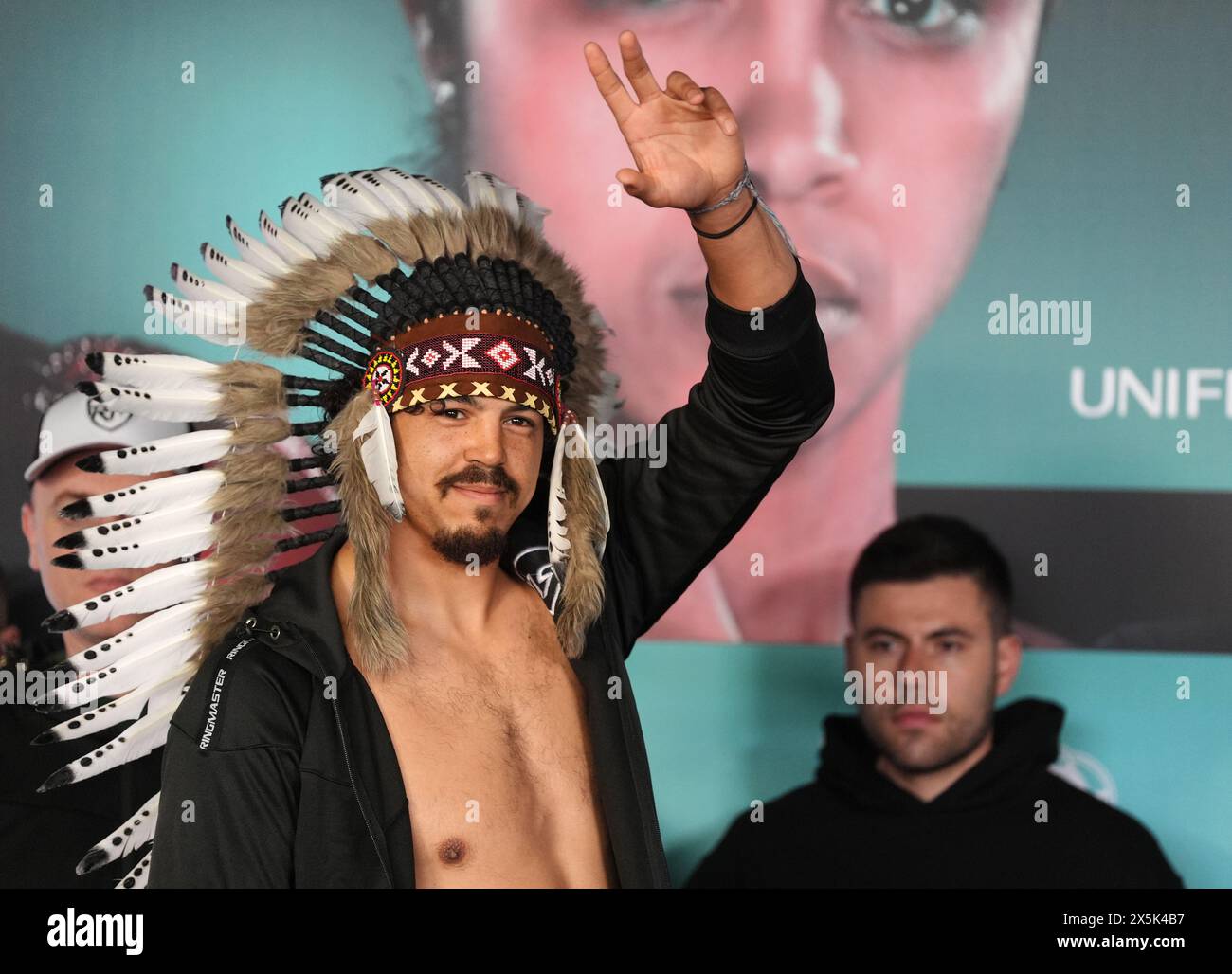 Moses Jolly during the weigh in at the Cardiff City Stadium. Picture ...